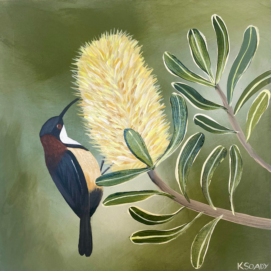 Honeyeater and Banksia #3 – Moontree Studio