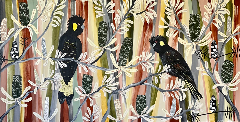 Dessert Banksia and Black Cockatoos #2 – Moontree Studio